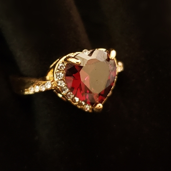 Red Heart Diamond Ring